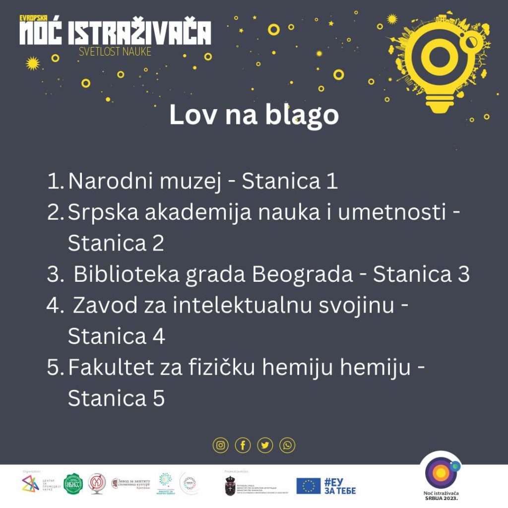 Lov na blago - stanica 1 - Noć Istraživača